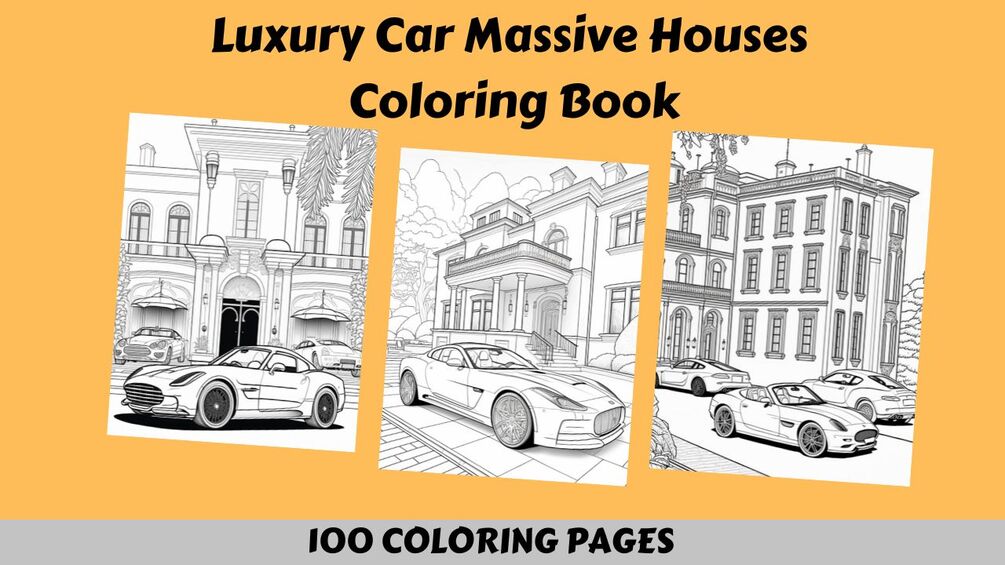 Luxury Car Massive Houses Coloring Book