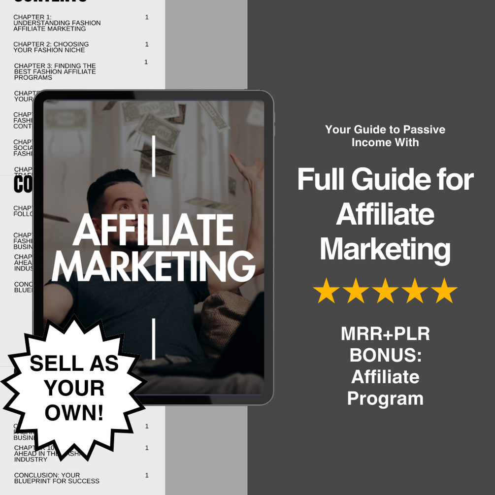 Affiliate Marketing Success Guide: PLR eBook with MRR for Beginners ...