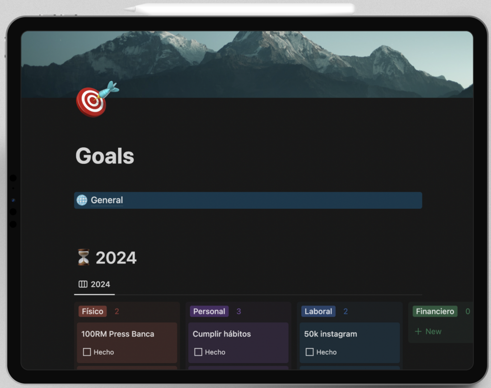 🎯 Planificación de Objetivos 2024 | Plantilla de Notion