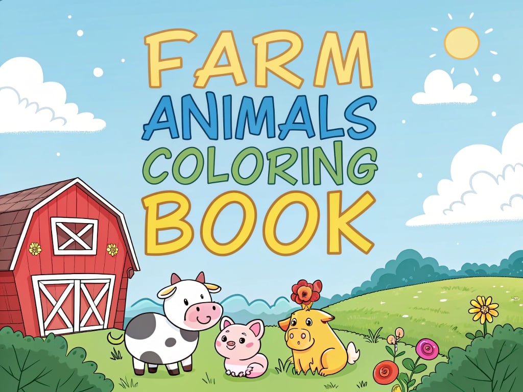 Farm Animals Coloring Book for Kids