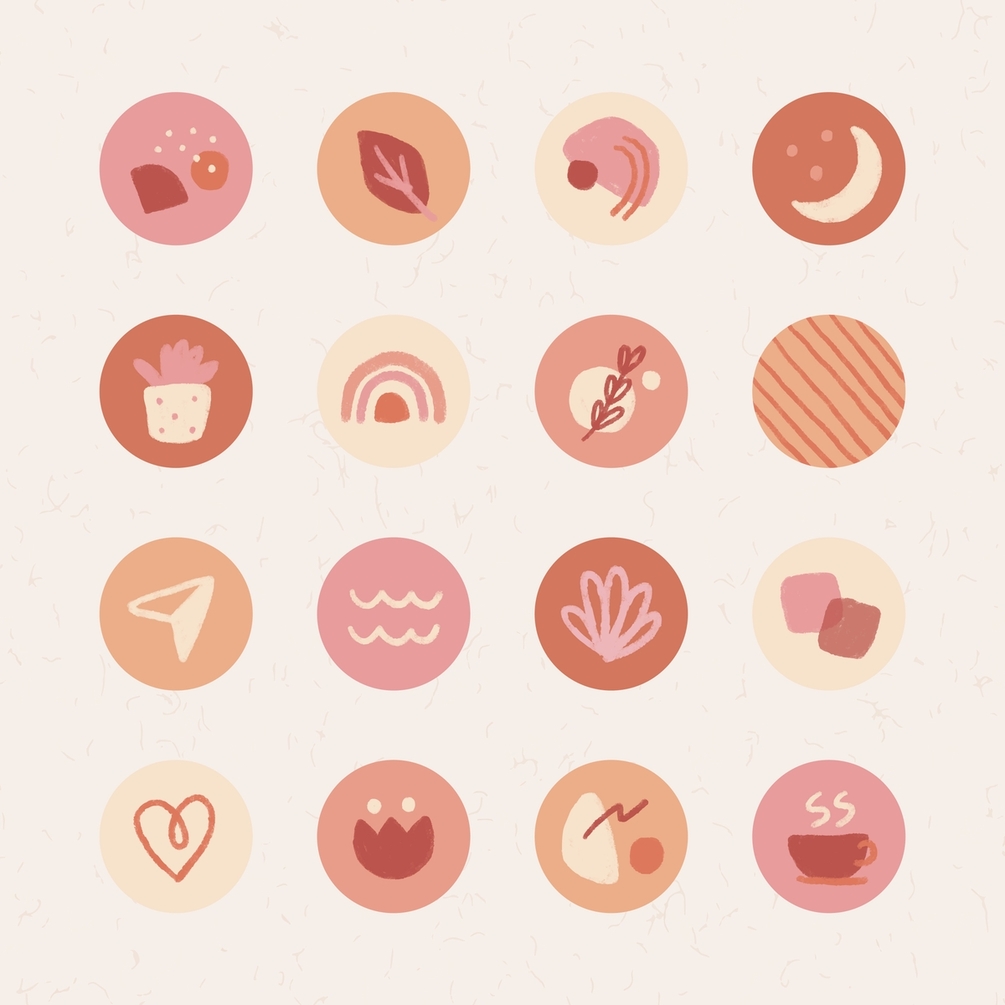 Instagram story highlights icons set vector