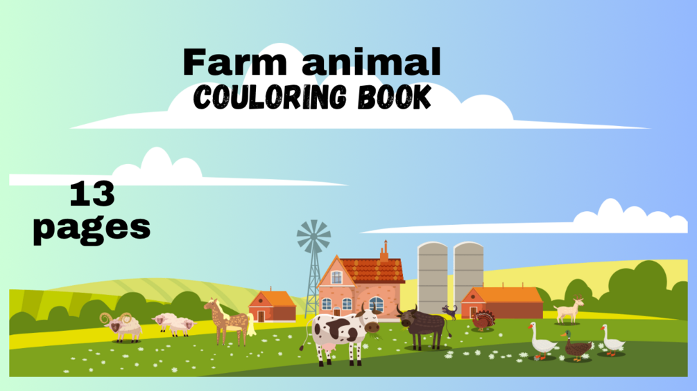 Farm animals Couloring book