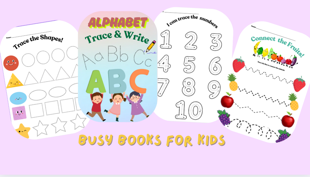 Busy Books for Kids! Tracing Alphabets, Numbers, Shapes, Lines!