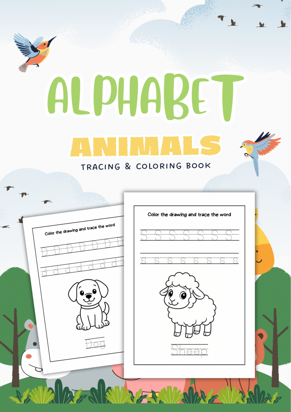 Animal Alphabet Tracing and Coloring Book