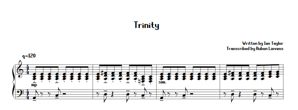Runescape - Trinity - Piano sheet music