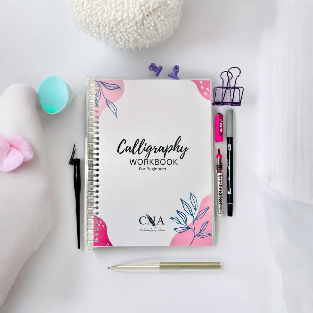Basic Calligraphy Workbook for Beginners Starter Set Pink Design ...