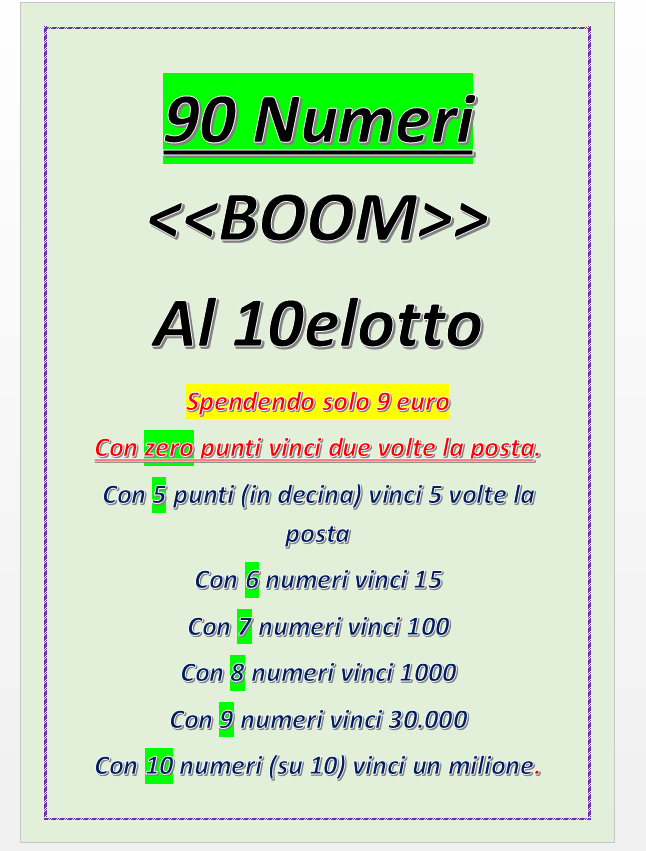 90 numeri al 10eLotto