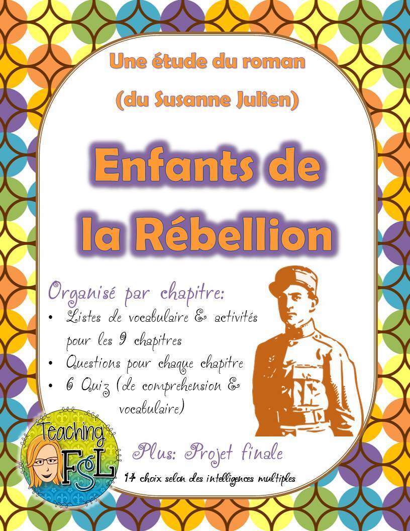 Étude du roman Enfants de la rébellion