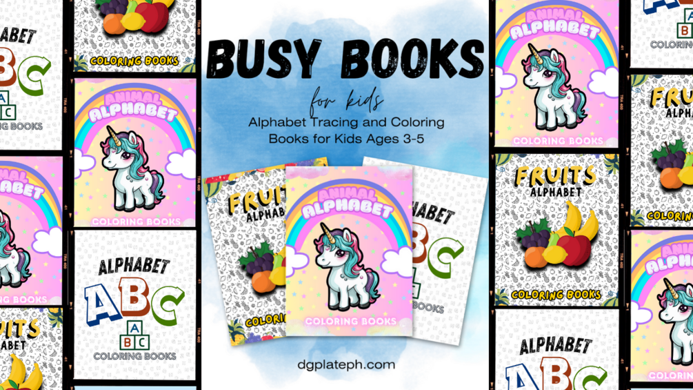 3 in 1 Busy Books Bundle for Kids | Tracing Alphabet and Coloring Books