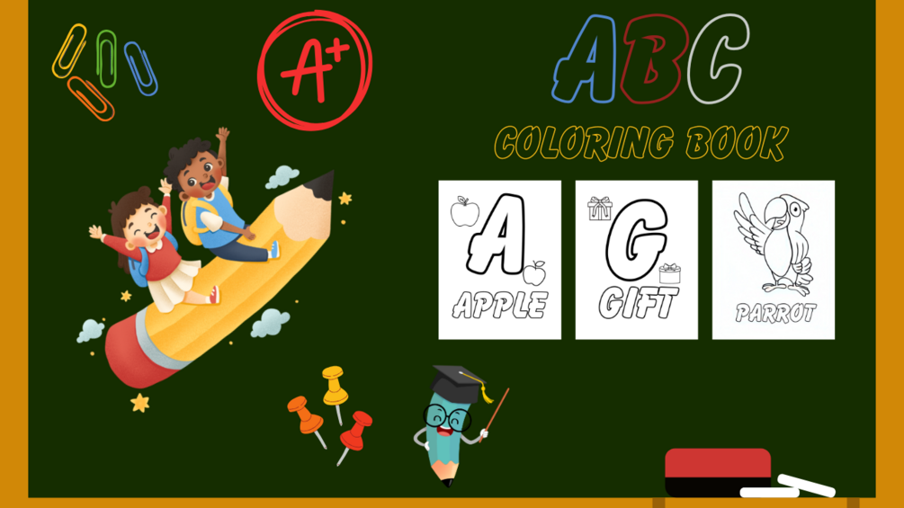 ABC Coloring Book: Color 53 Animals, Birds, Fruits, Toys & Alphabets ...