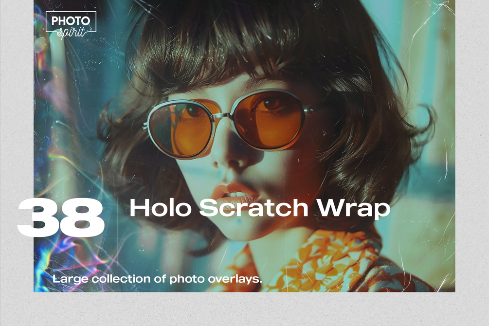 38 Holo Scratch Wrap Effect Photo Overlays