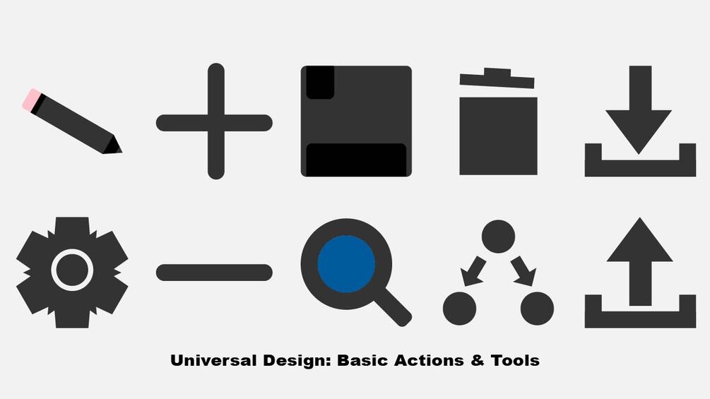Icons: Basic Actions & Tools - Accessible Design