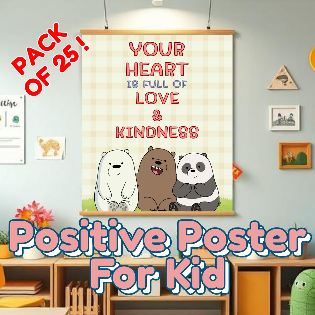 25 Gentle Posters for Little Minds – Calm Colors & Positive Words Bundle 3