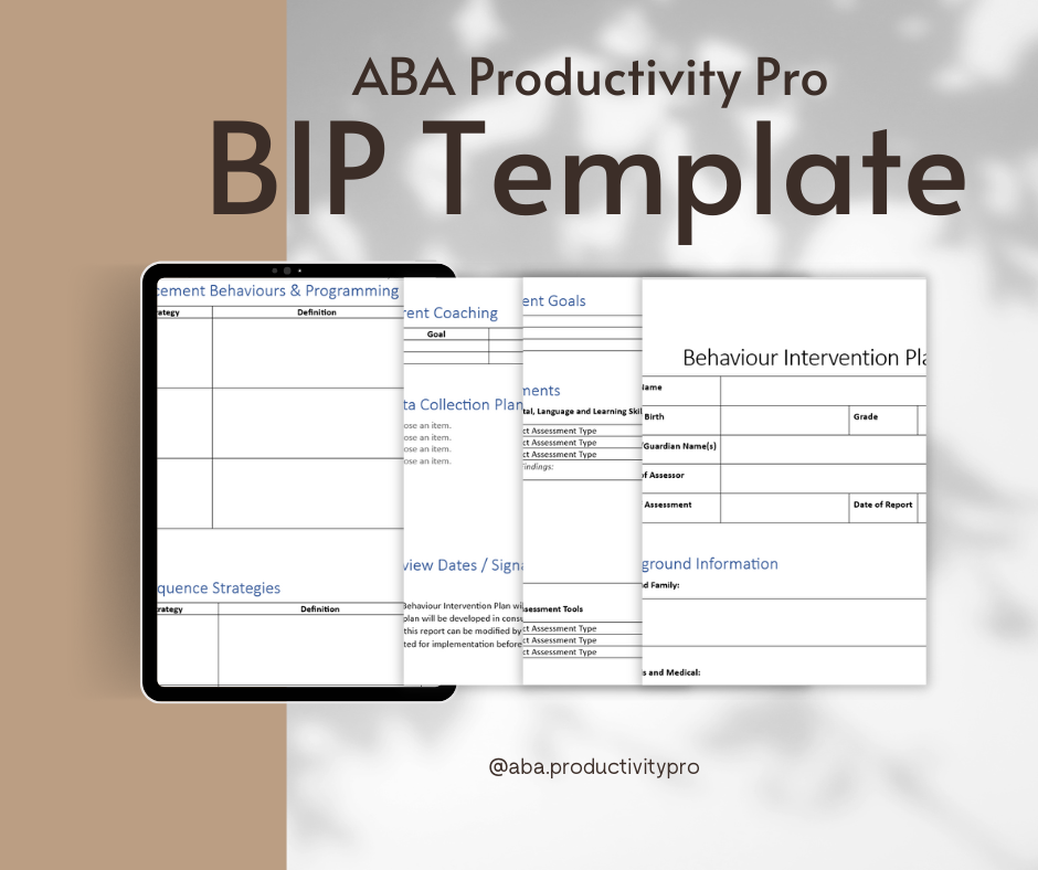 Behaviour Intervention Plan (BIP) Report Template
