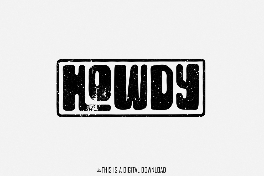 Howdy Typography PNG, Vintage Western Greeting, Retro Lettering ...
