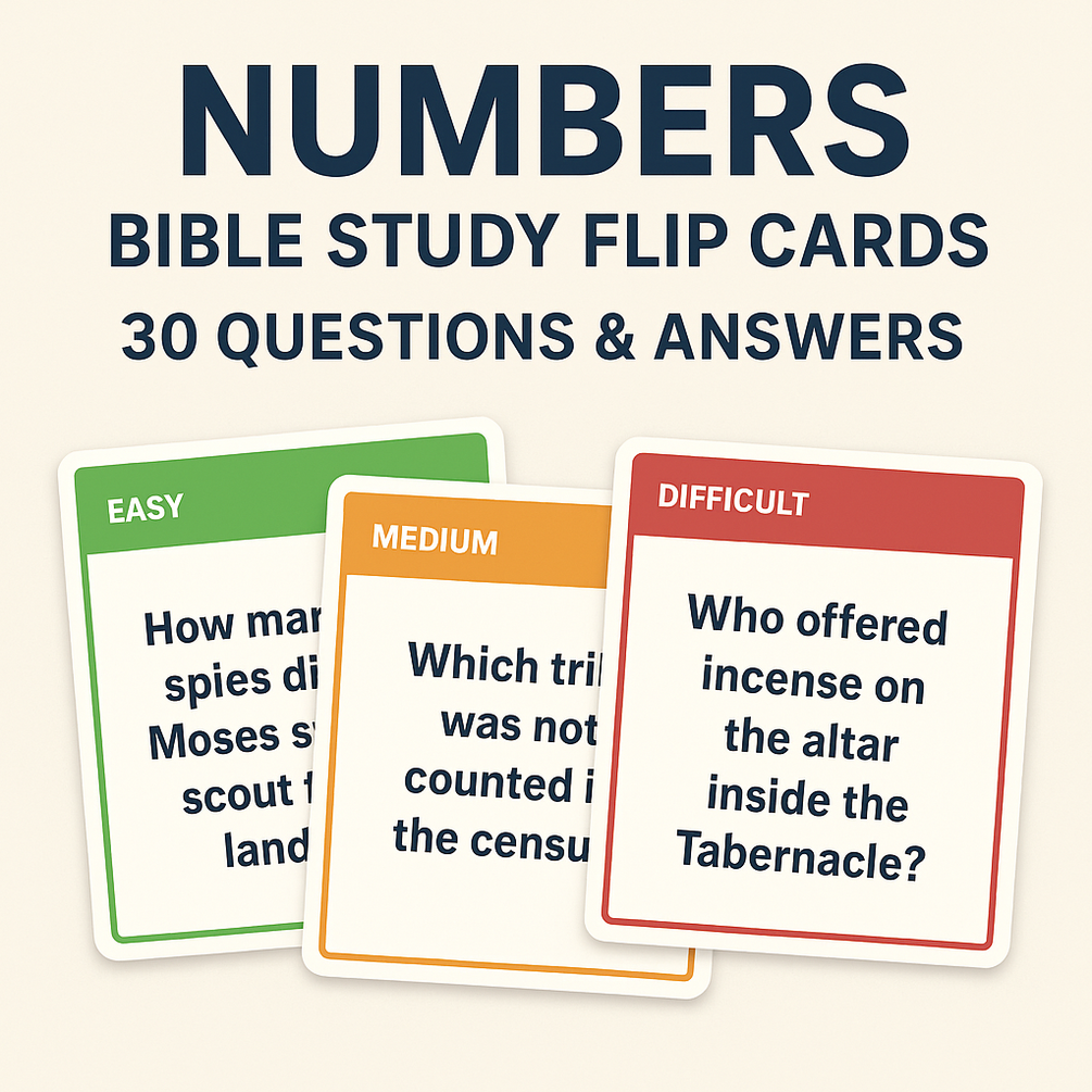 Numbers Bible Study Flip Cards – 30 Engaging Questions & Answers for ...
