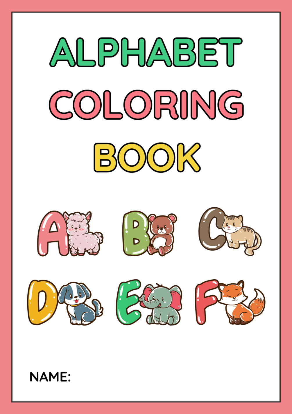 Alphabet Coloring Booklet in Grayscale Illustrative Style