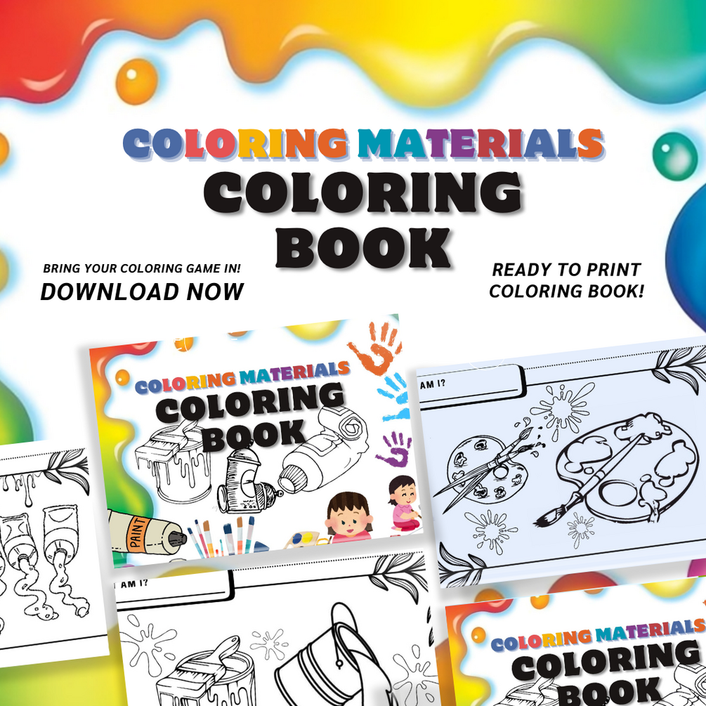 READY TO PRINT_COLORING MATERIALS COLORING BOOK FOR KIDS