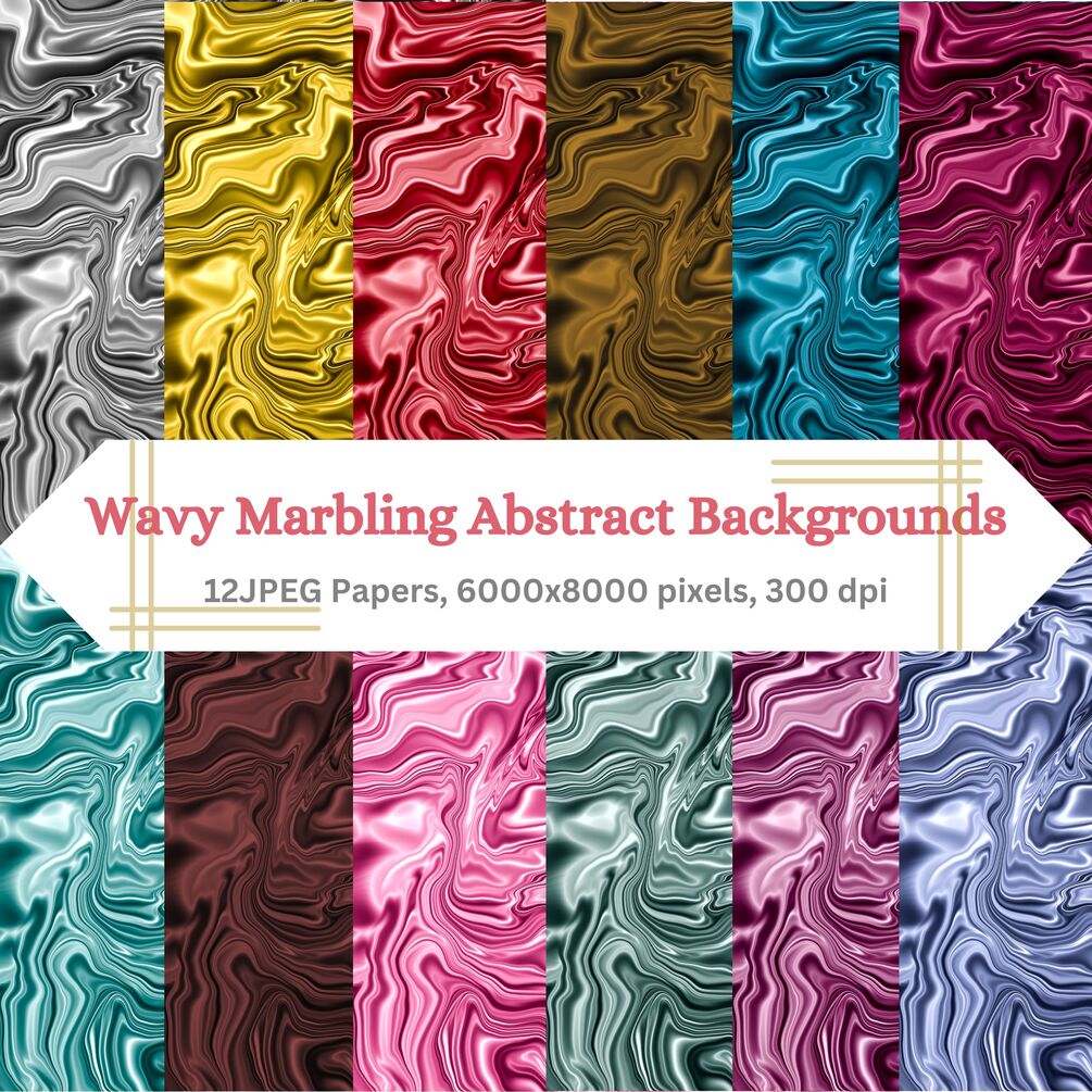 Wavy Marble Abstract Backgrounds Collection