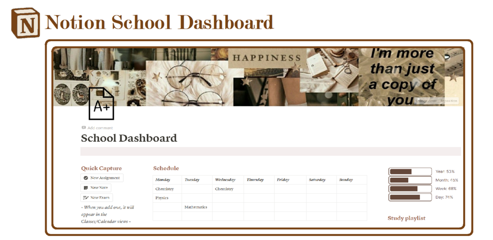 Notion School Dashboard
