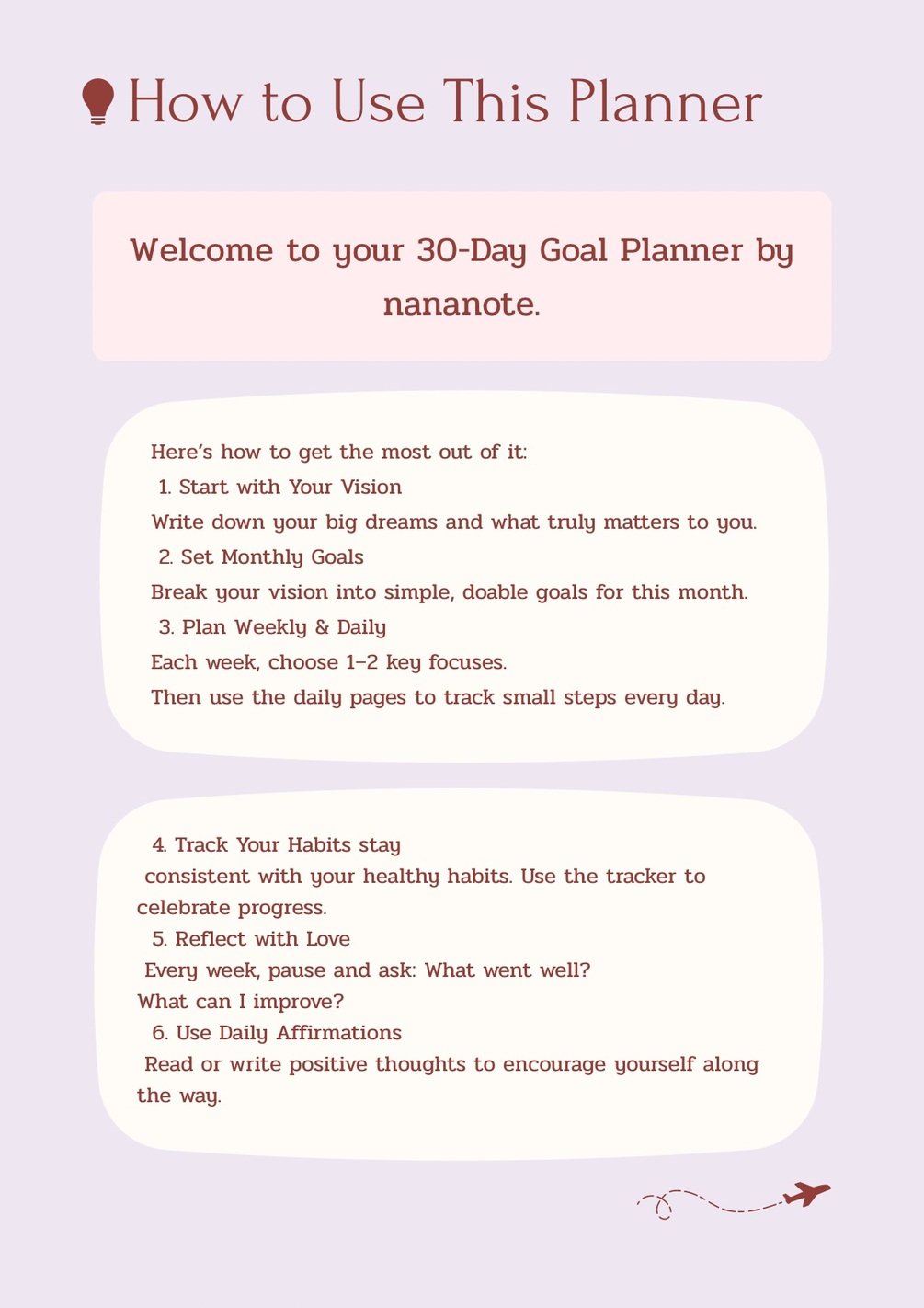 30-Day Goal Planner – Free Printable Template for Self-Growth