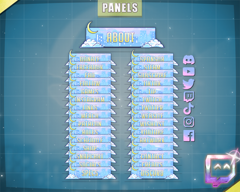 CITY POP Animated Twitch Overlays ⭐ Mega Pack ⭐