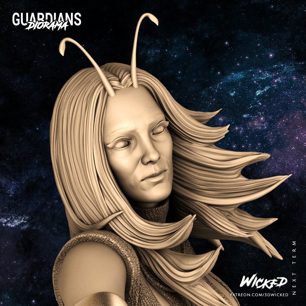 Wicked Marvel Mantis Sculpture: Tested and ready for 3d printing