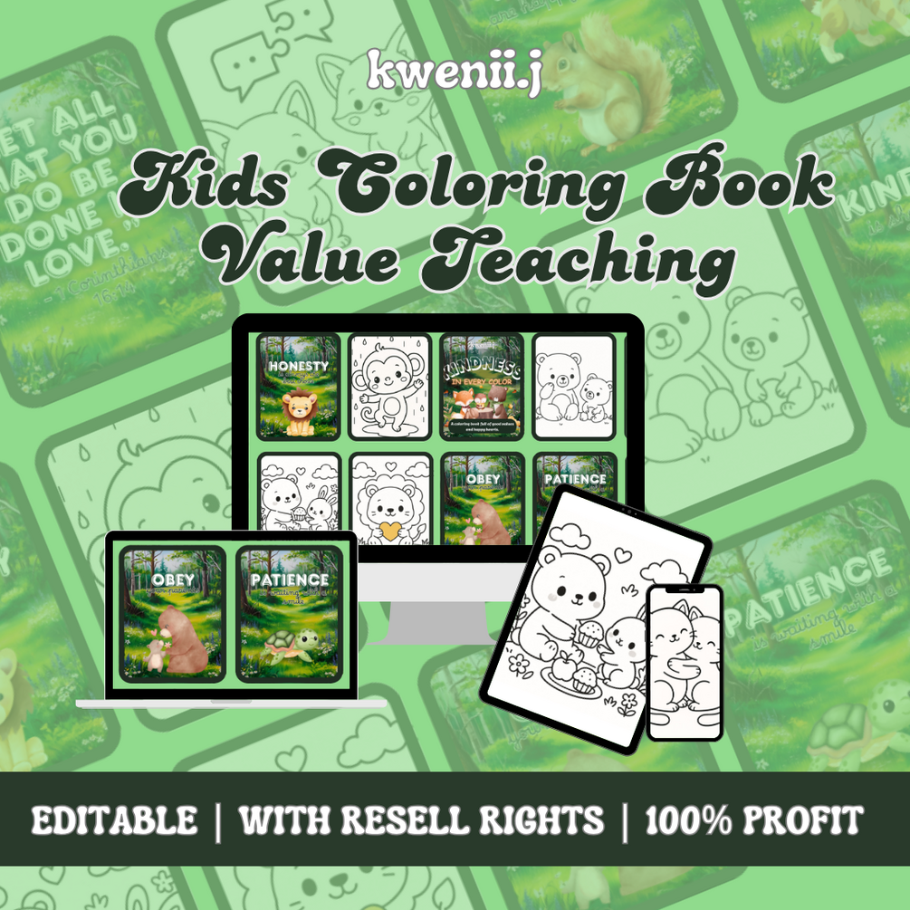 Kweniij KINDNESS IN EVERY COLOR - COLORING BOOK + VALUES TEACHING
