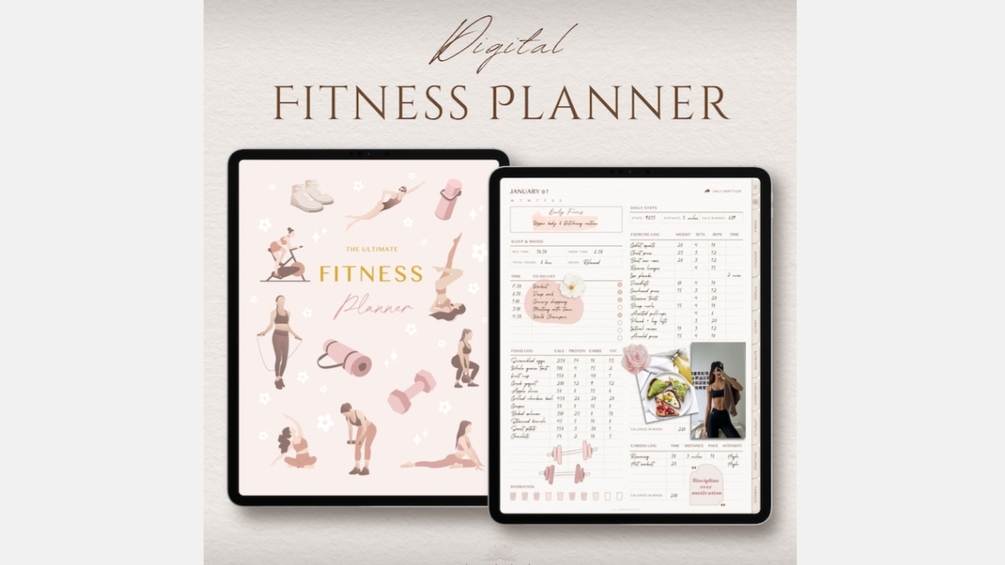 Digital Fitness Planner | Glow Up Planner | Undated Workout Exercise ...