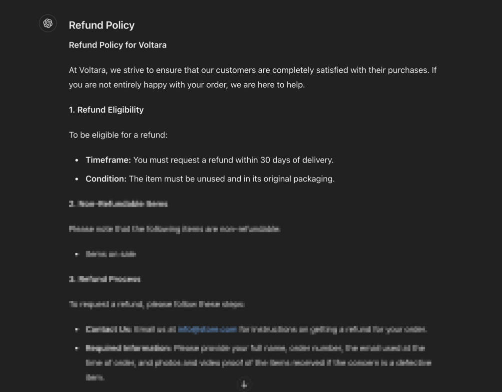 store policy generator. (prompt)