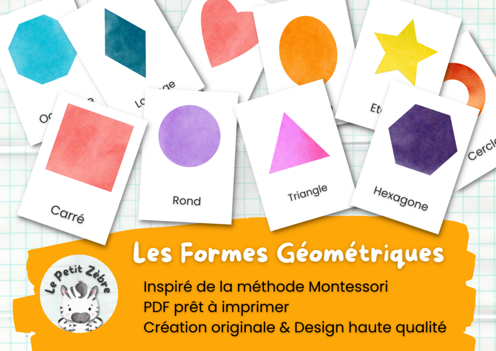 14 CARTES EDUCATIVES FORMES GEOMETRIQUES