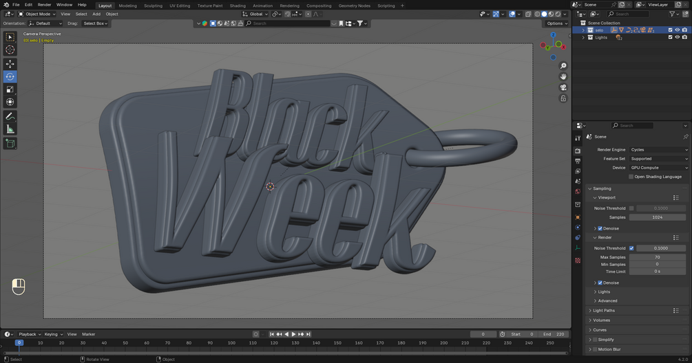 Selo 3D - Black Week - Blender