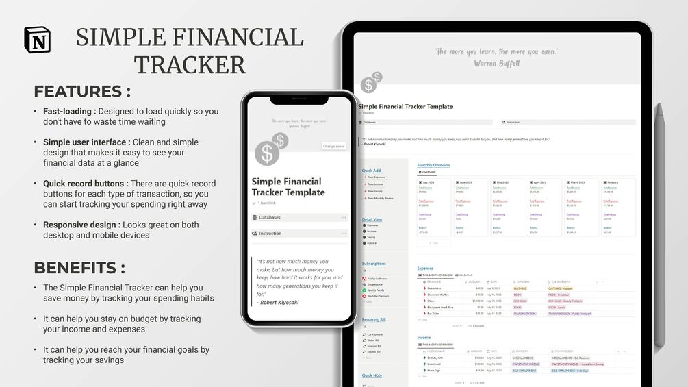 NOTION Simple Financial Tracker Template