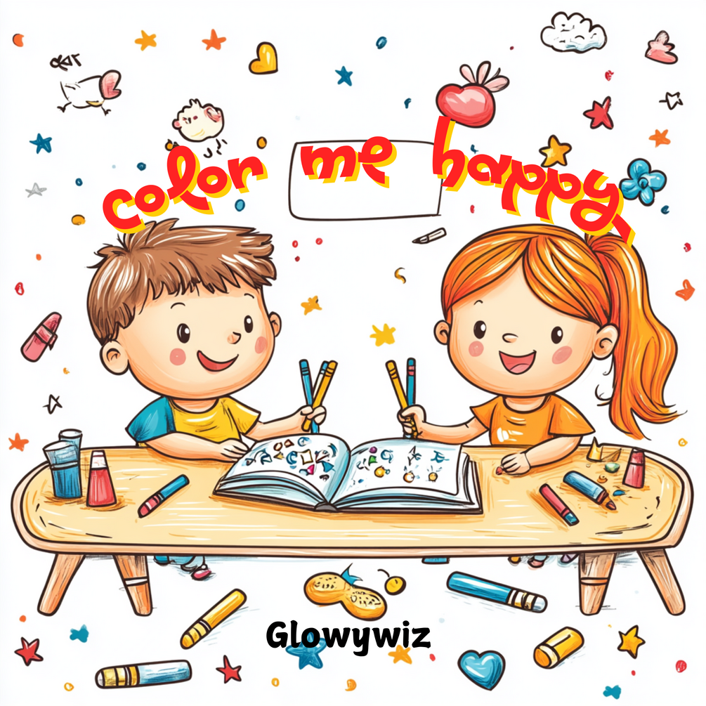 Color me happy coloring book from glowywiz, instant digital download ...
