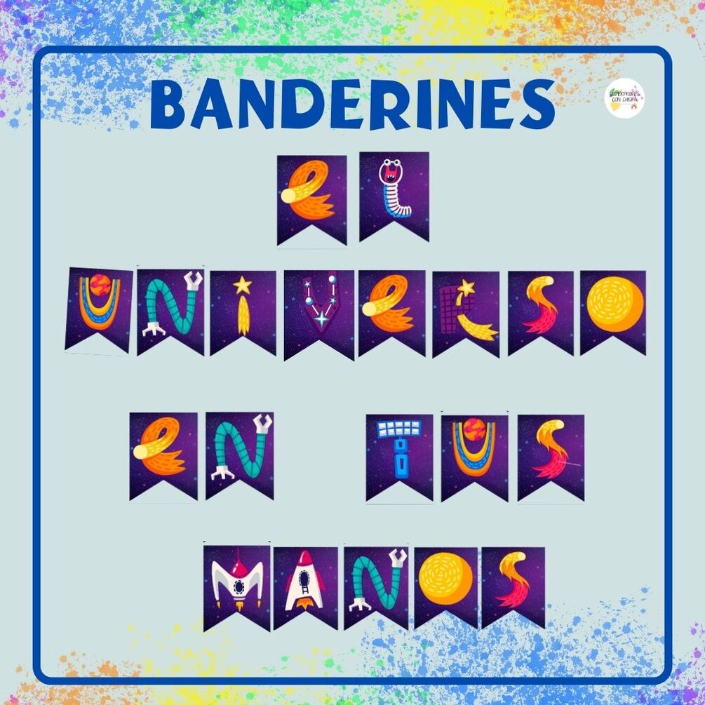 Banderines temática El espacio