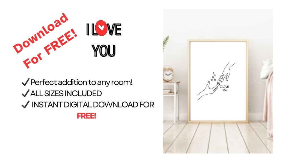 I Love You Wall Art - Printable Wall Art - Digital Downloads - Wall ...