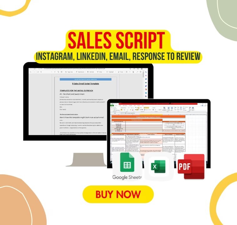 Sales Script Templates, Elevate Your Email, Instagram, LinkedIn, and ...