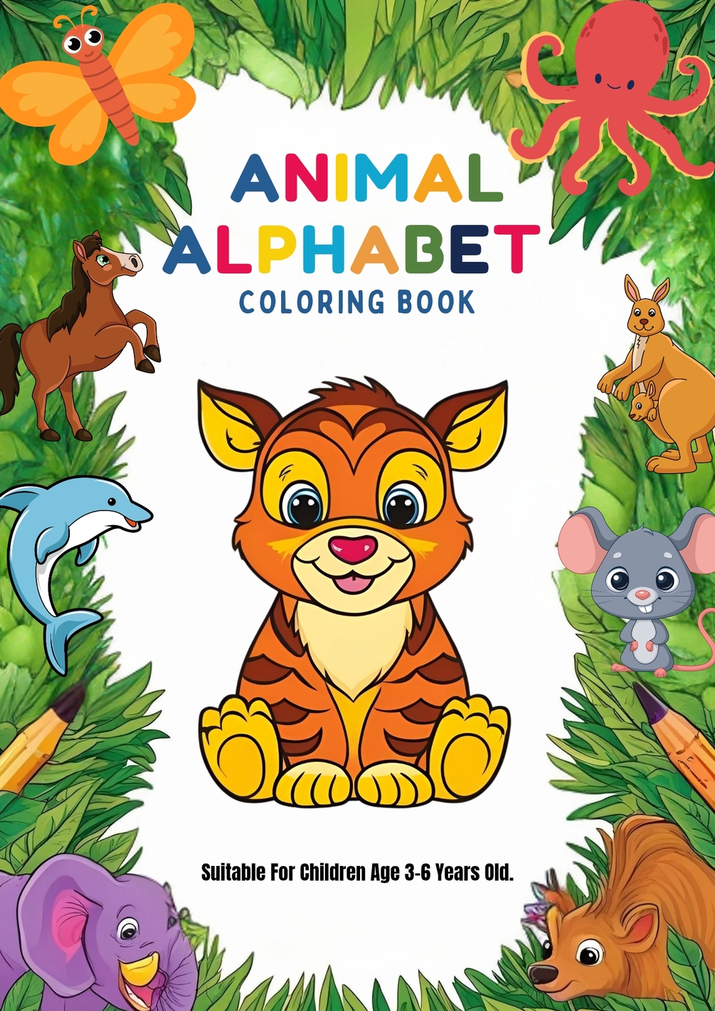 Animal Alphabet Coloring Book/Pages Reprintable