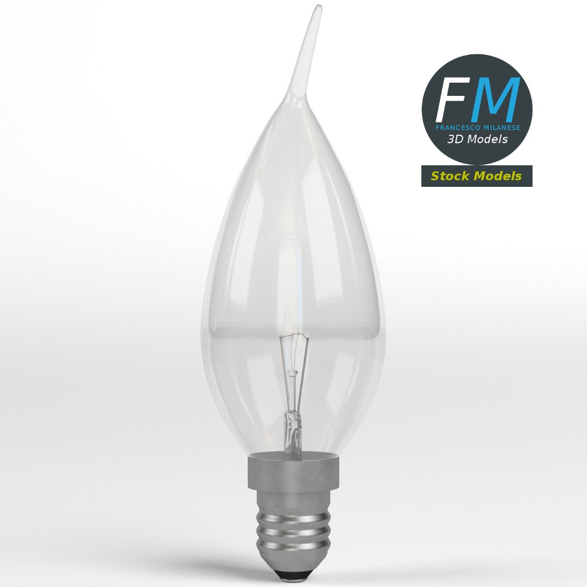 3D MODEL - Candle angular light bulb