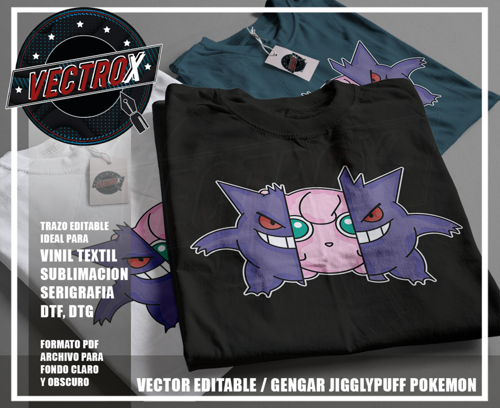 Vector Editable - Gengar Jigglypuff Pokemon