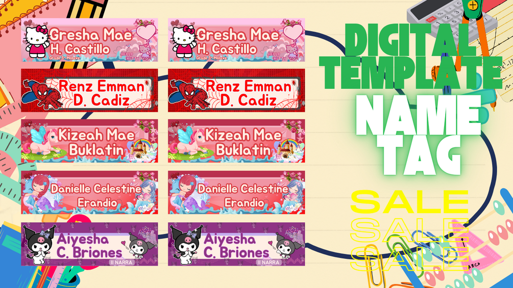 NAME TAG EDITABLE CANVA TEMPLATE