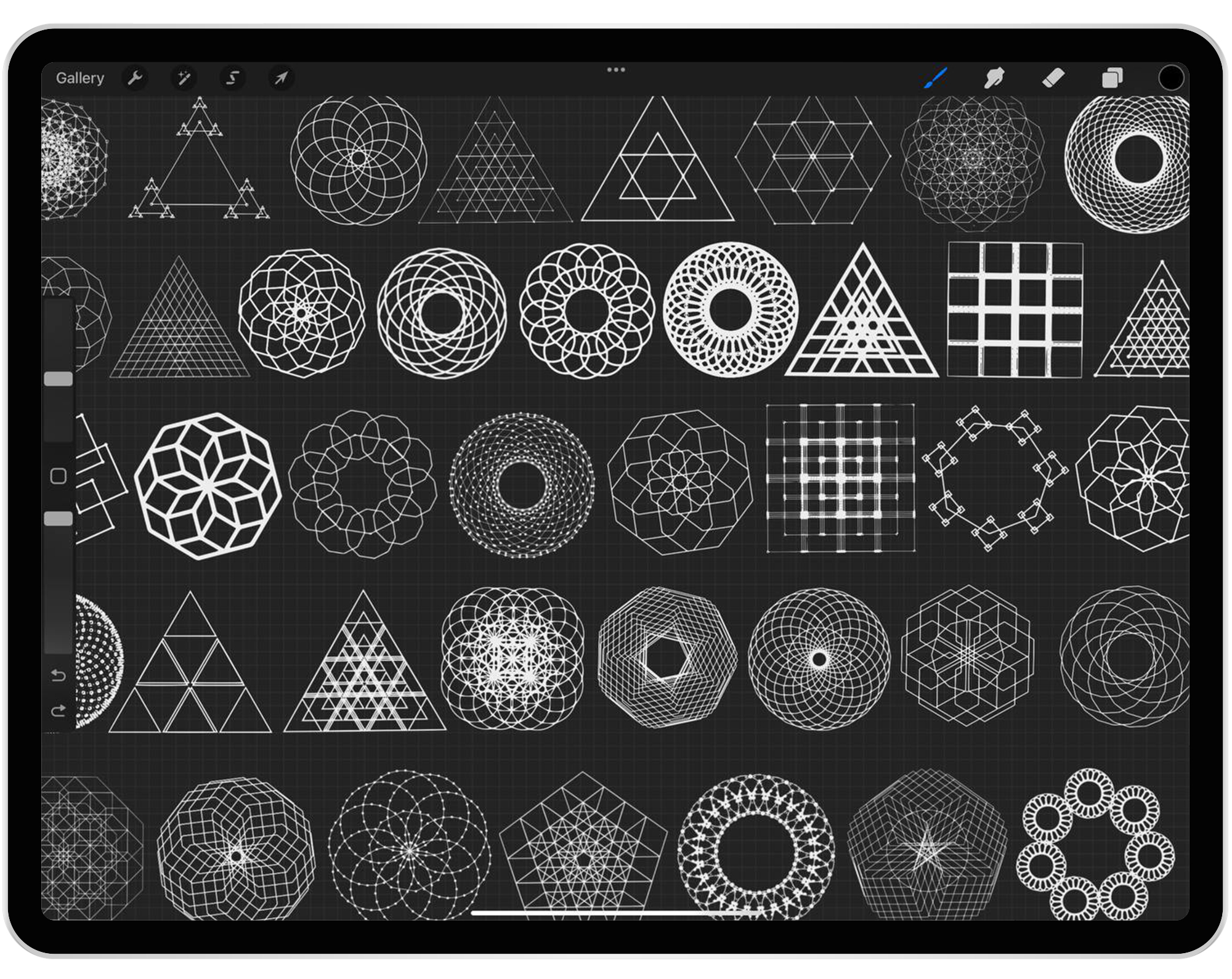 90 Procreate Geometric Shapes Stamp Brushes Collection