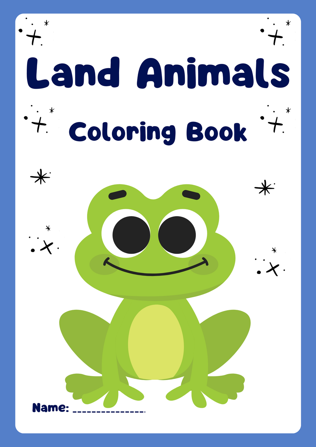 Land Animals Coloring Pages Activity Worksheet in Black and White