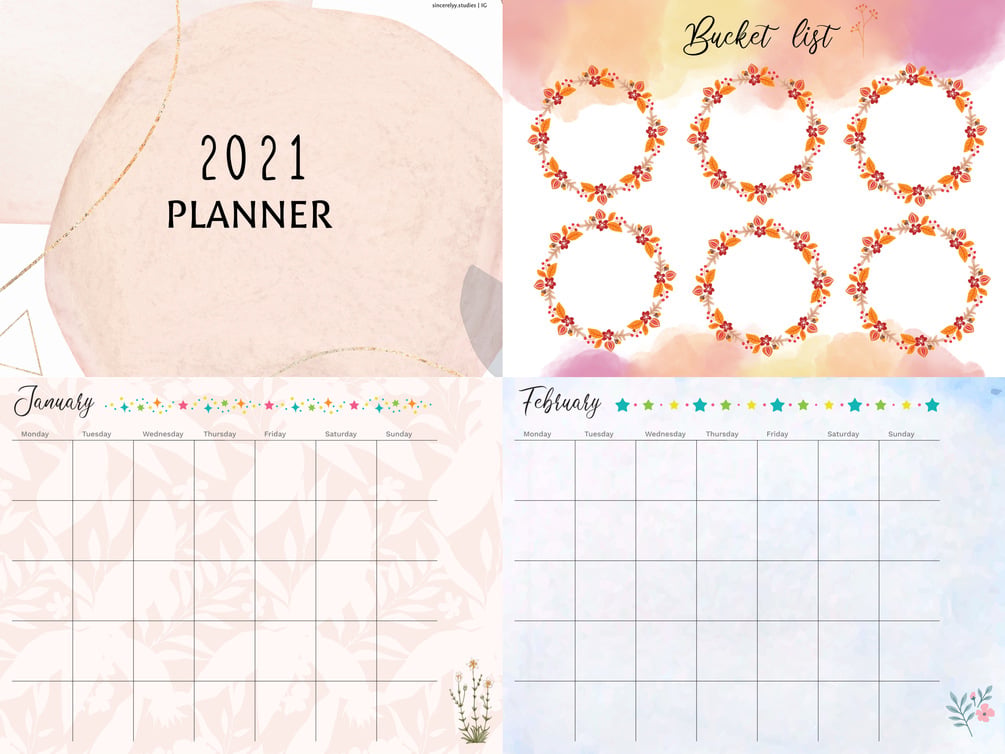 2021 Digital Planner || 2021 Planner || Monthly Pages