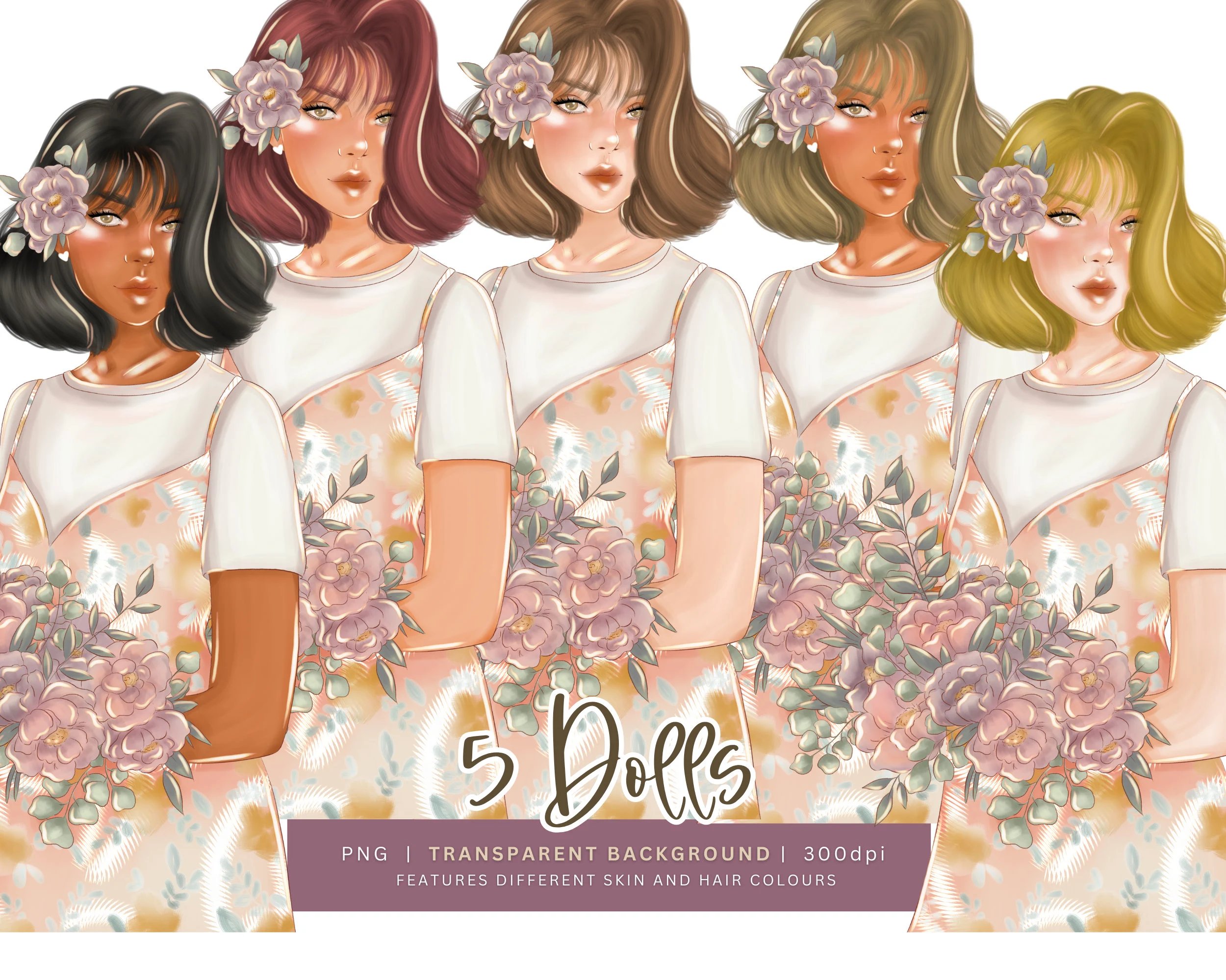 Timeless Blossoms Vintage Spring Clipart Set - Watercolor Floral ...