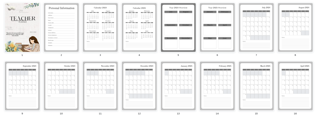 Teacher Planner (Cusmotizable)