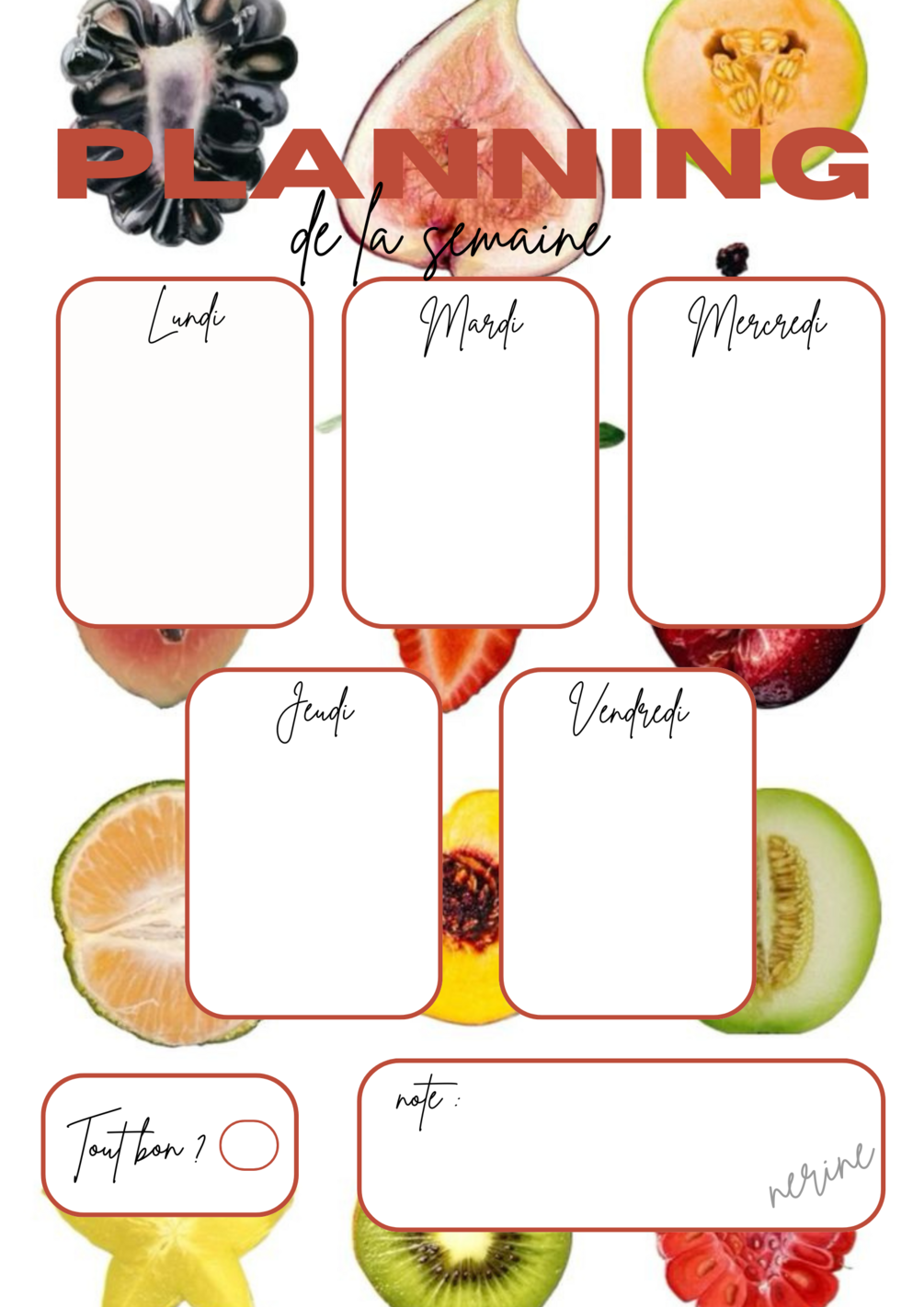fruit planner french