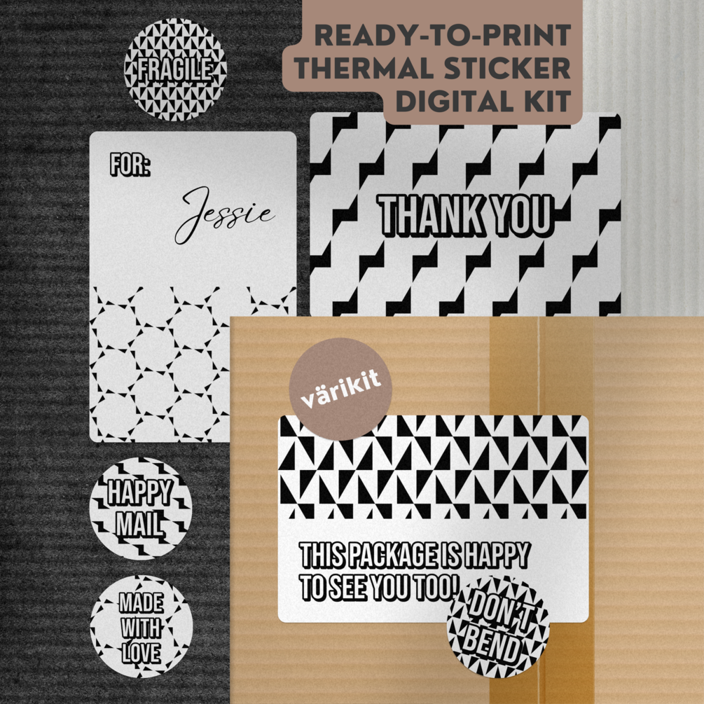 NO. 311004 Thermal Sticker Digital Kit Abstract Triangle Design