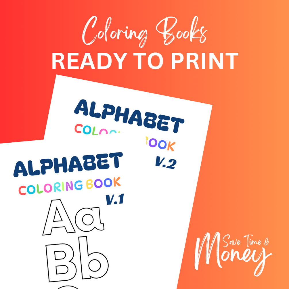 Printable Alphabet Coloring Book Version 1 & 2
