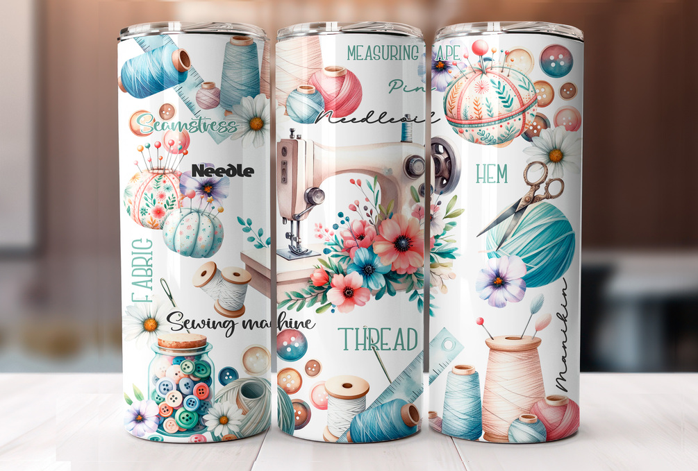 Sewing Machine Sublimation - 20 oz Tumbler, Instant Download, PNG File ...